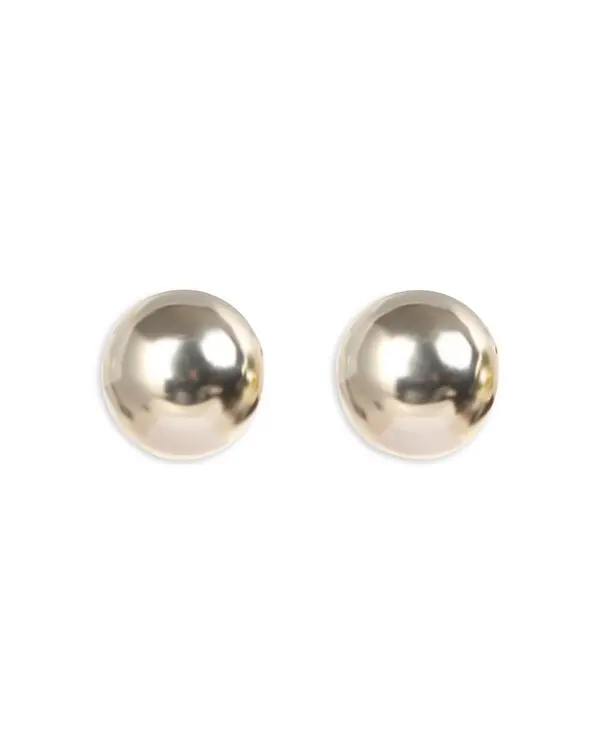 Aqua Button Stud Earrings - Gold