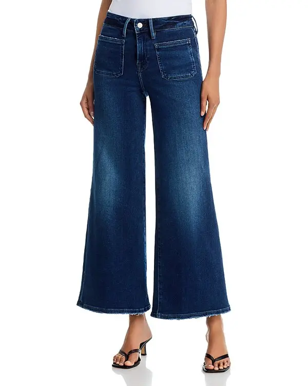 Good American Petite High Rise Palazzo Jeans - Indigo