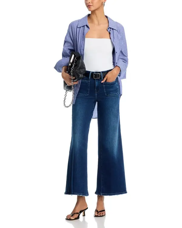 Good American Petite High Rise Palazzo Jeans - Indigo