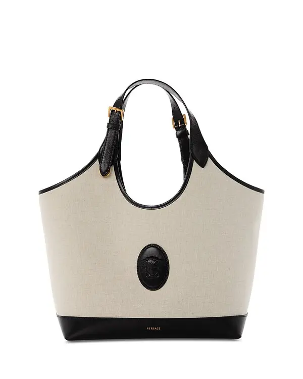 Versace Fabric & Leather Large Tote