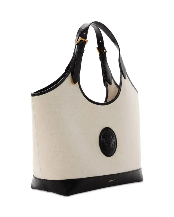 Versace Fabric & Leather Large Tote
