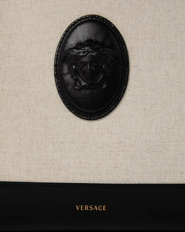 Versace Fabric & Leather Large Tote