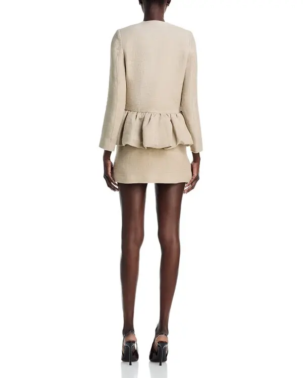 LIBEROWE Linen Peplum Jacket - Beige