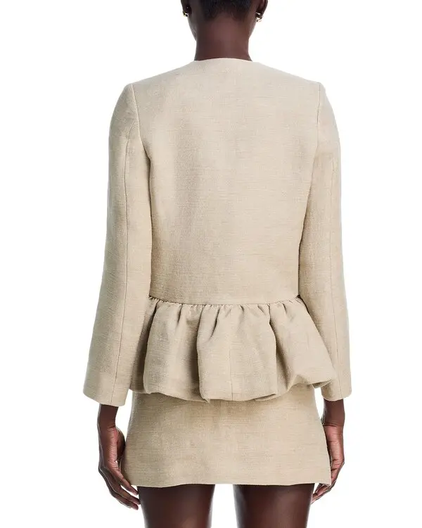 LIBEROWE Linen Peplum Jacket - Beige