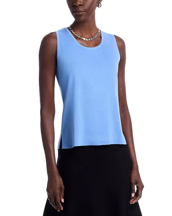 Misook Wrinkle Resistant Tank - Tranquil Blue