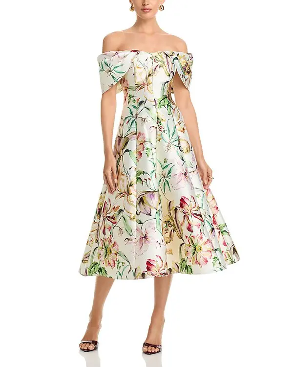 Eliza J Off The Shoulder Midi Flare Dress