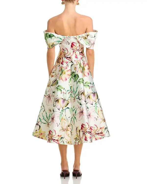 eliza j off the shoulder midi dress Floral Off the Shoulder Dress by Eliza J