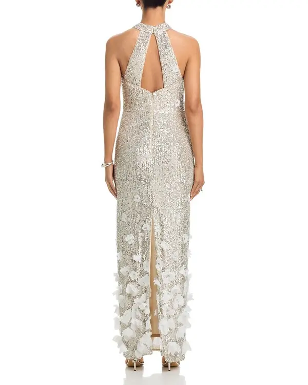Eliza J Halter Column Gown