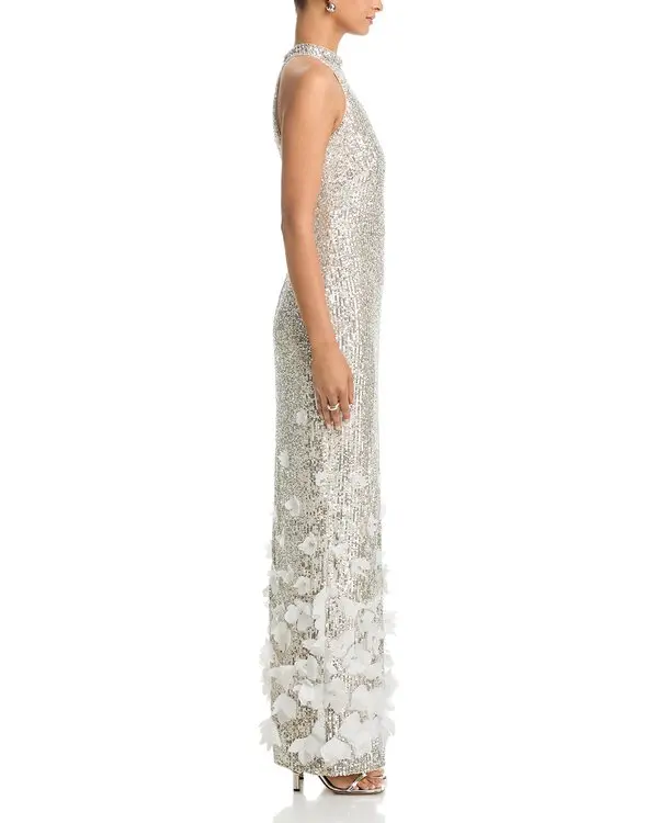 Eliza J Halter Column Gown