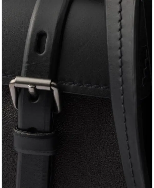 Prada Large Leather Tote Bag - Black