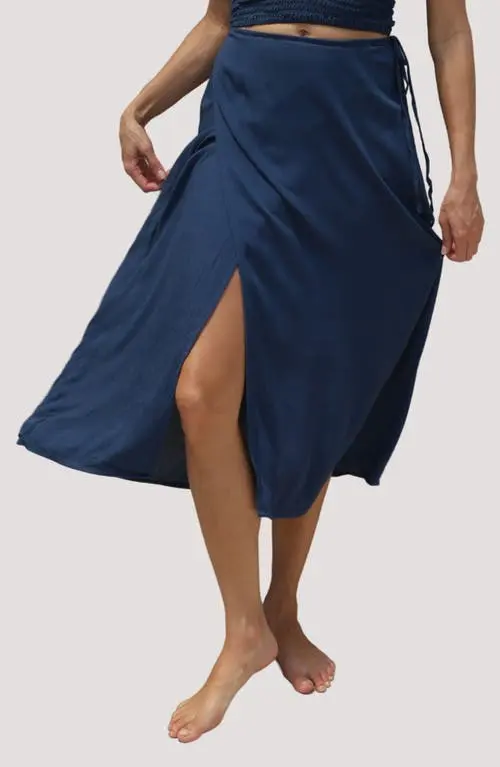 STONE FOX SWIM Midi Skirt With Tie Detail - Azul
