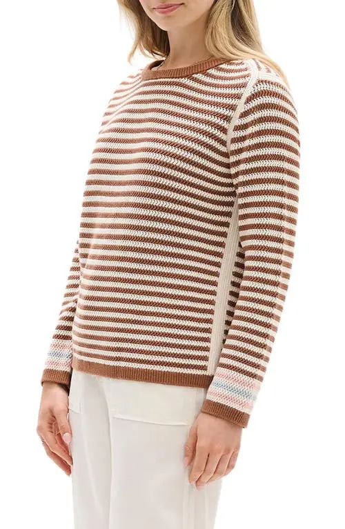 HATLEY Stripe Pointelle Cotton Sweater