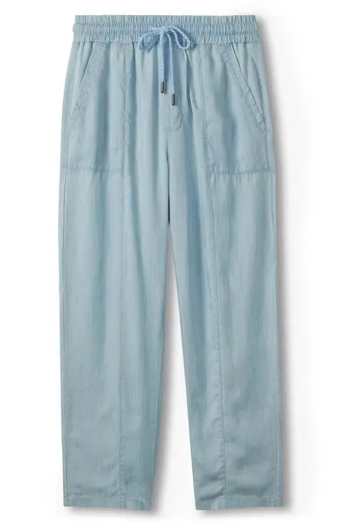 HATLEY Drawstring Crop Straight Leg Chambray Pants