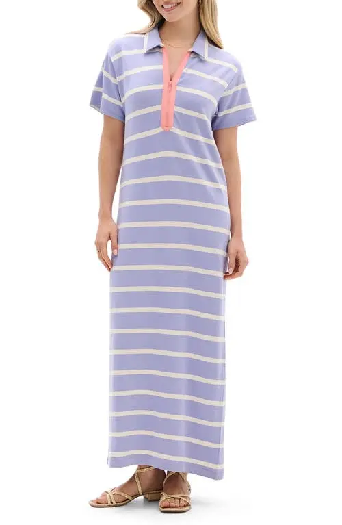 HATLEY Stripe Quarter Zip Shift Dress - Pale Iris