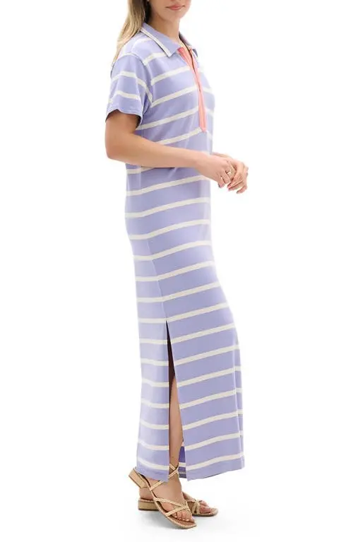 HATLEY Stripe Quarter Zip Shift Dress - Pale Iris