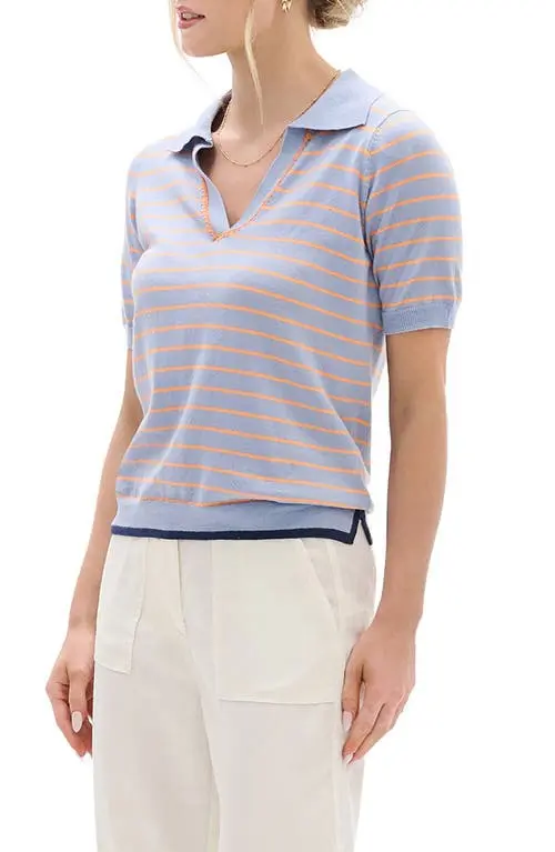 HATLEY Striped Polo Top