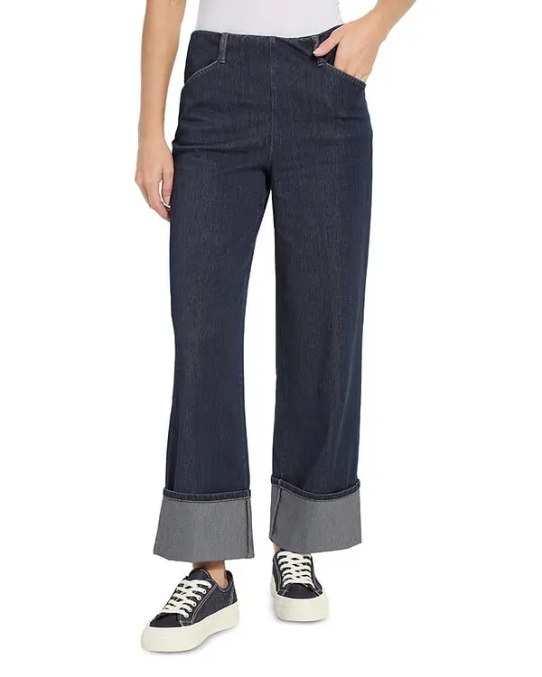 Lyssé Samara High-rise Cuffed Wide-leg Jeans