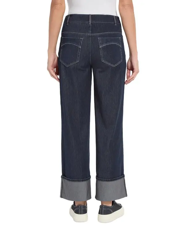 Lyssé Samara High-rise Cuffed Wide-leg Jeans