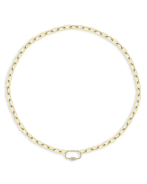 SHY CREATION 14k Yellow Diamond Paperclip Link Necklace - Gold