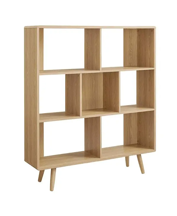 MODWAY Transmit 7 Shelf Wood Grain Bookcase - Oak
