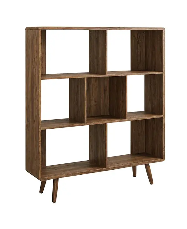 MODWAY Transmit 7 Shelf Wood Grain Bookcase - Walnut