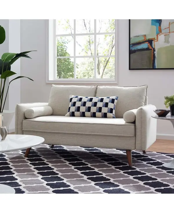 MODWAY Revive Upholstered Fabric Loveseat - Beige