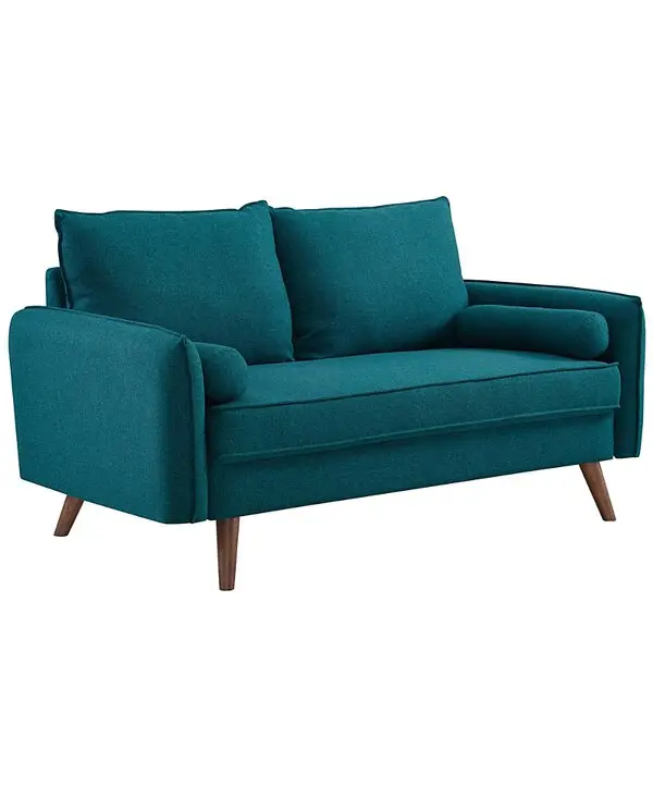 MODWAY Revive Upholstered Fabric Loveseat - Teal