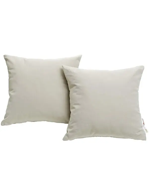MODWAY Summon Outdoor Patio Sunbrellaa Pillow, Set Of 2 - Beige