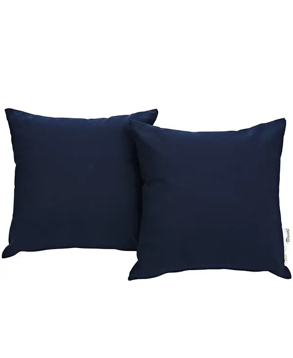 MODWAY Summon Outdoor Patio Sunbrellaa Pillow, Set Of 2 - Navy