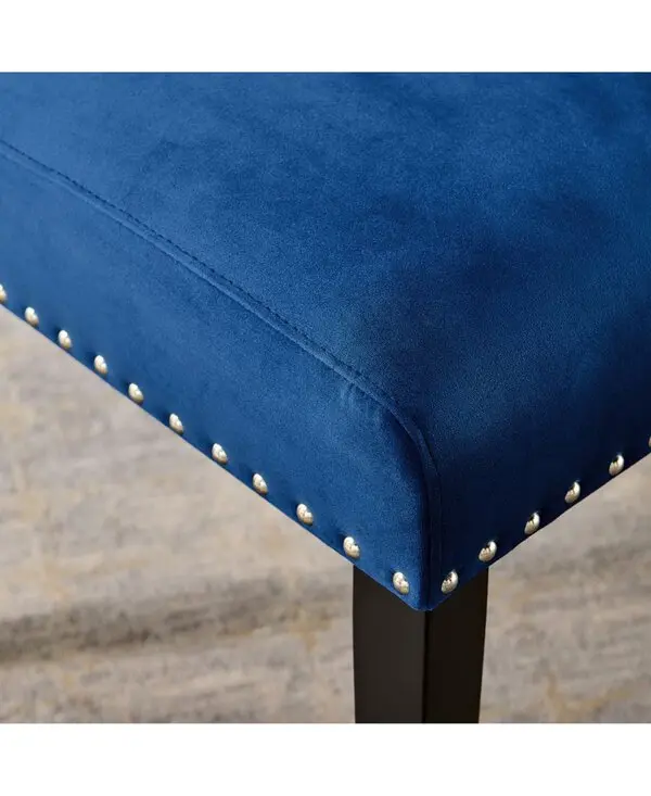 MODWAY Parcel Performance Velvet Dining Side Chairs, Set Of 2 - Navy