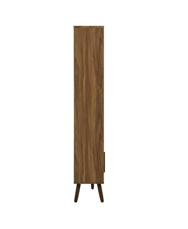 MODWAY Transmit 59 Bookcase With Sliding Doors - Walnut Linen