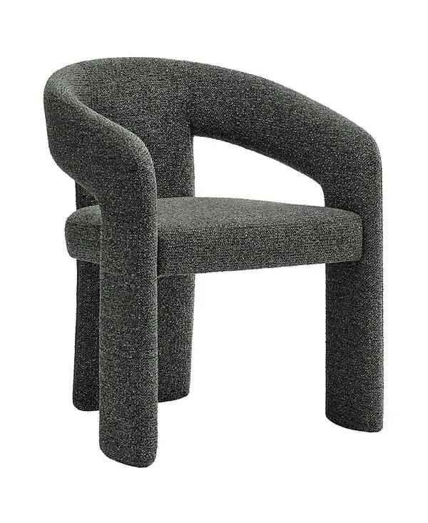 MODWAY Oslo Barrel Fabric Upholstered Dining Accent Chair - Anthracite