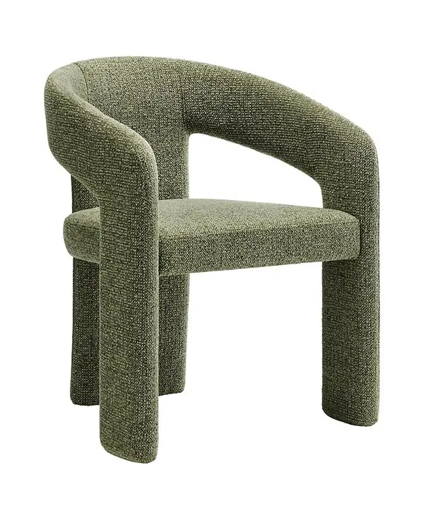 MODWAY Oslo Barrel Fabric Upholstered Dining Accent Chair - Leaf