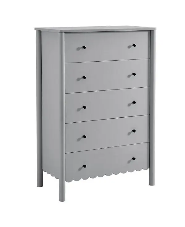 MODWAY Emmeline Scalloped 5-drawer Chest - Light Gray