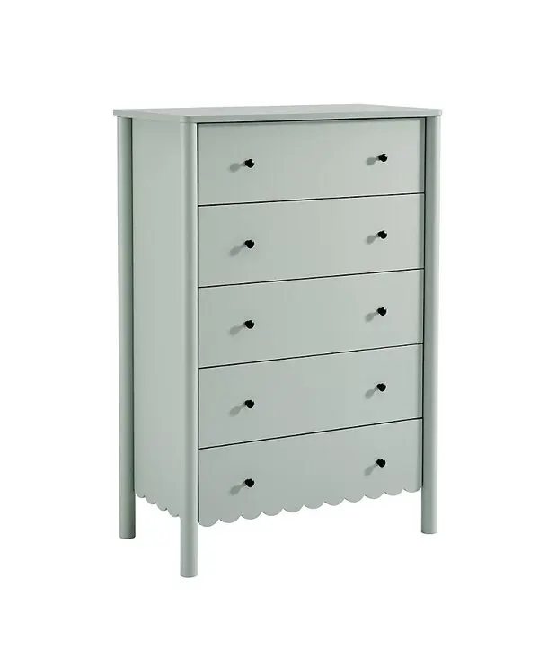MODWAY Emmeline Scalloped 5-drawer Chest - Sage
