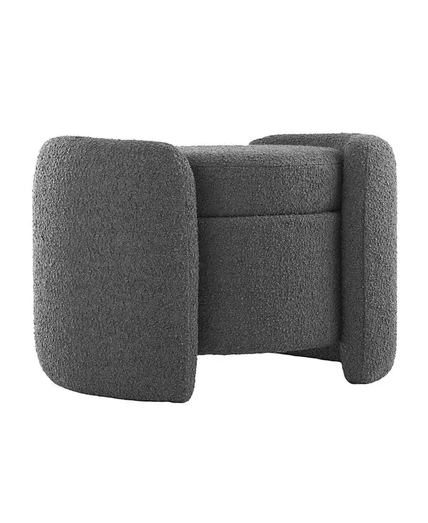 MODWAY Nebula Boucle Upholstered Ottoman - Charcoal