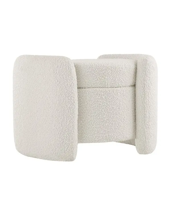 MODWAY Nebula Boucle Upholstered Ottoman - Ivory