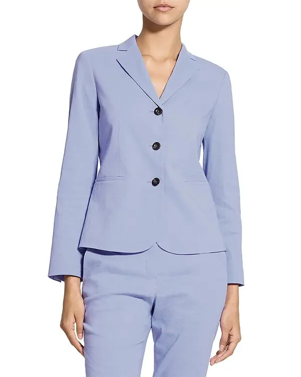 Theory Shrunken Linen Blend Jacket - Lavender Glow