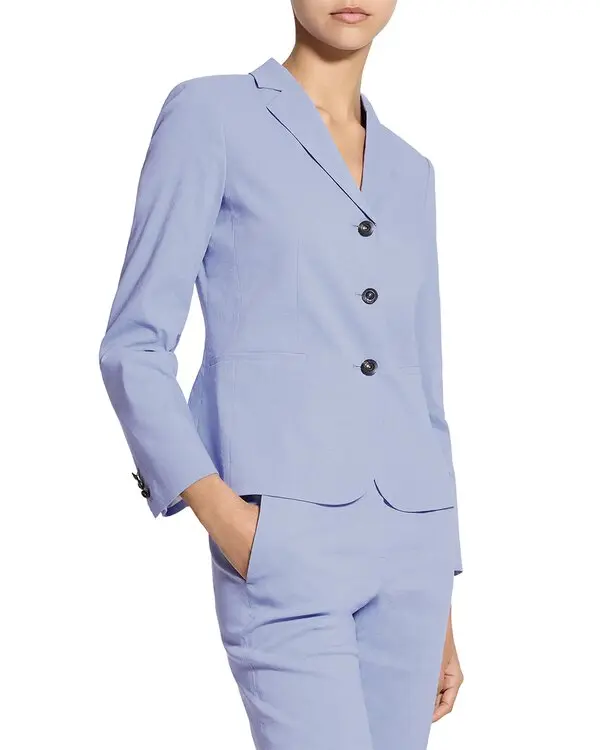 Theory Shrunken Linen Blend Jacket - Lavender Glow