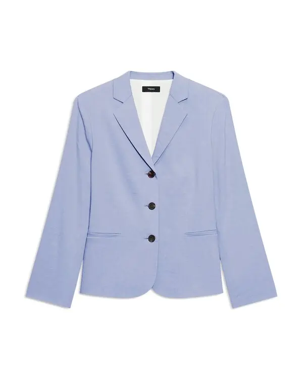 Theory Shrunken Linen Blend Jacket - Lavender Glow