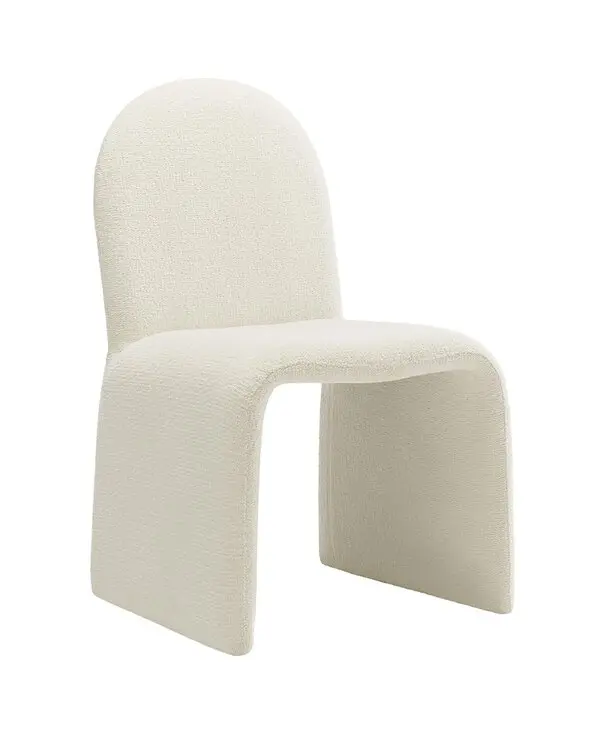 MODWAY Junia Boucle Upholstered Arch Armless Dining Chair - Cream