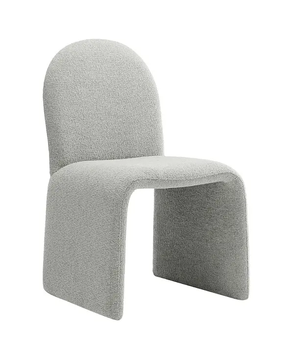 MODWAY Junia Boucle Upholstered Arch Armless Dining Chair - Dove Gray