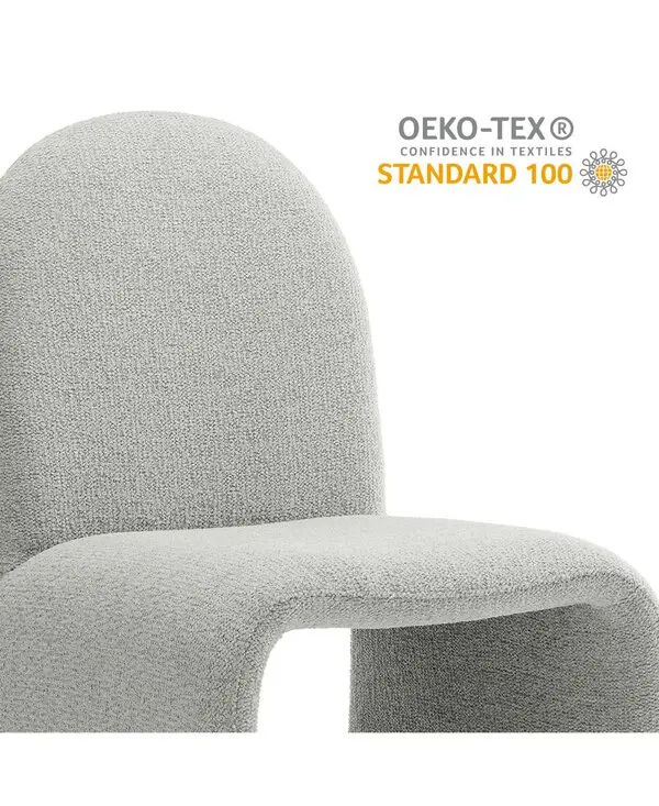 MODWAY Junia Boucle Upholstered Arch Armless Dining Chair