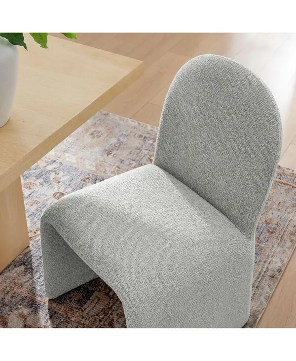 MODWAY Junia Boucle Upholstered Arch Armless Dining Chair