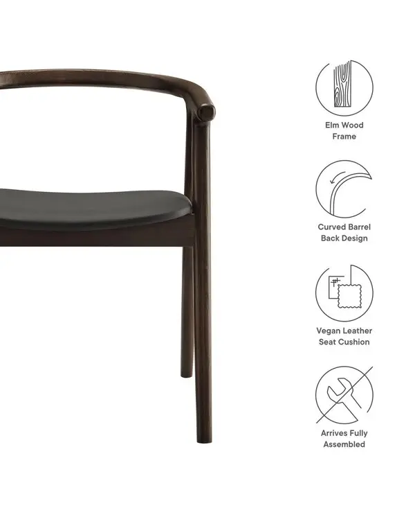 MODWAY Henry Wood Dining Chair - Black