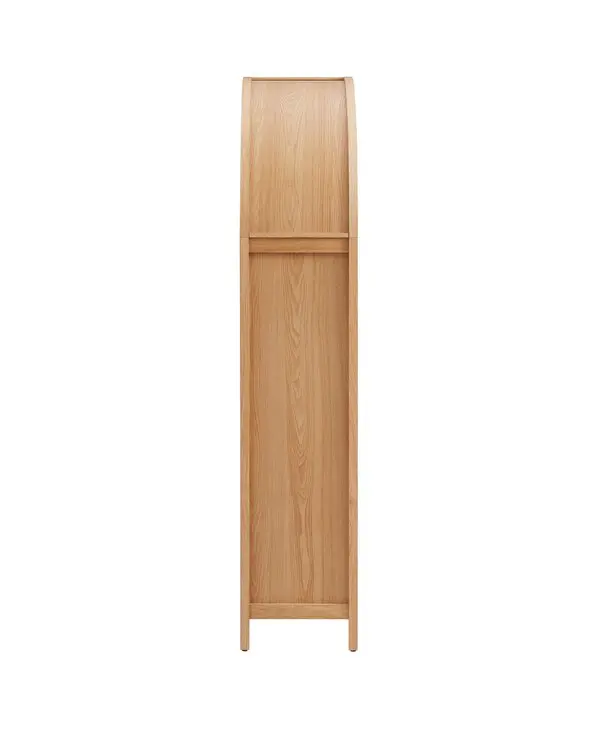 MODWAY Calista 79 Tall Wide Rattan Arched Storage Cabinet - Natural