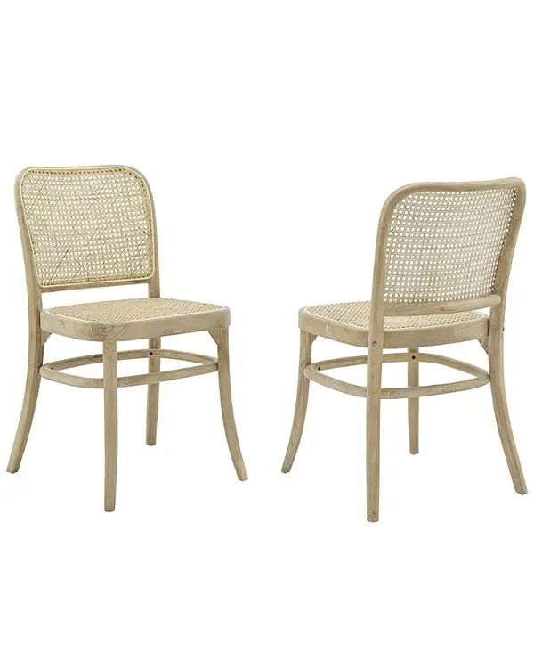 MODWAY Winona Wood Dining Side Chair, Set Of 2 - Gray