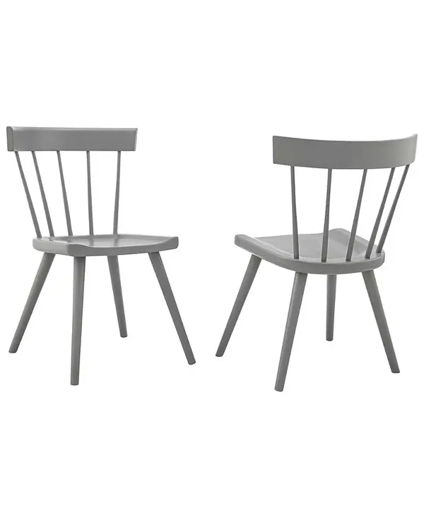 MODWAY Sutter Wood Dining Side Chair, Set Of 2 - Light Gray