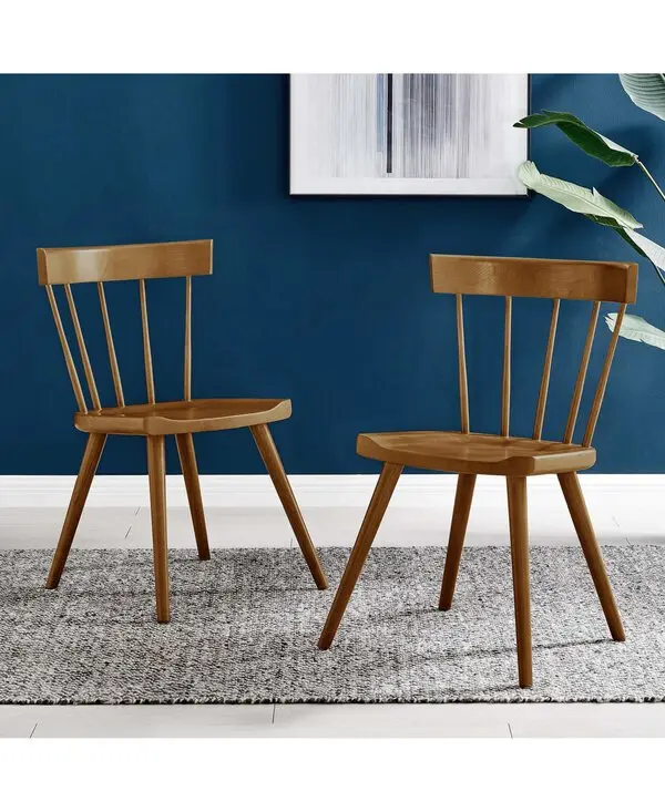 MODWAY Sutter Wood Dining Side Chair, Set Of 2 - Walnut