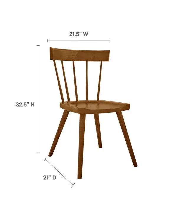 MODWAY Sutter Wood Dining Side Chair, Set Of 2 - Walnut